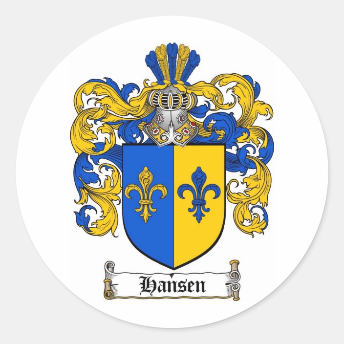 HANSEN FAMILY CREST - HANSEN COAT OF ARMS CLASSIC ROUND STICKER | Zazzle