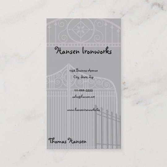 Hansen Ironworks Business Card | Zazzle.com
