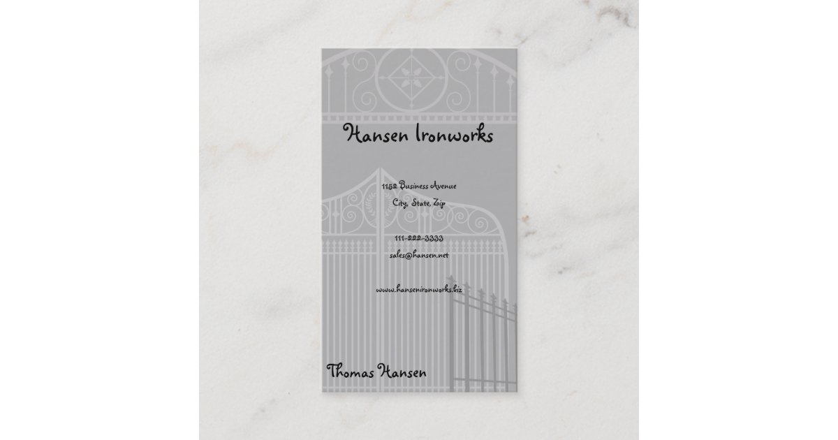 Hansen Ironworks Business Card | Zazzle