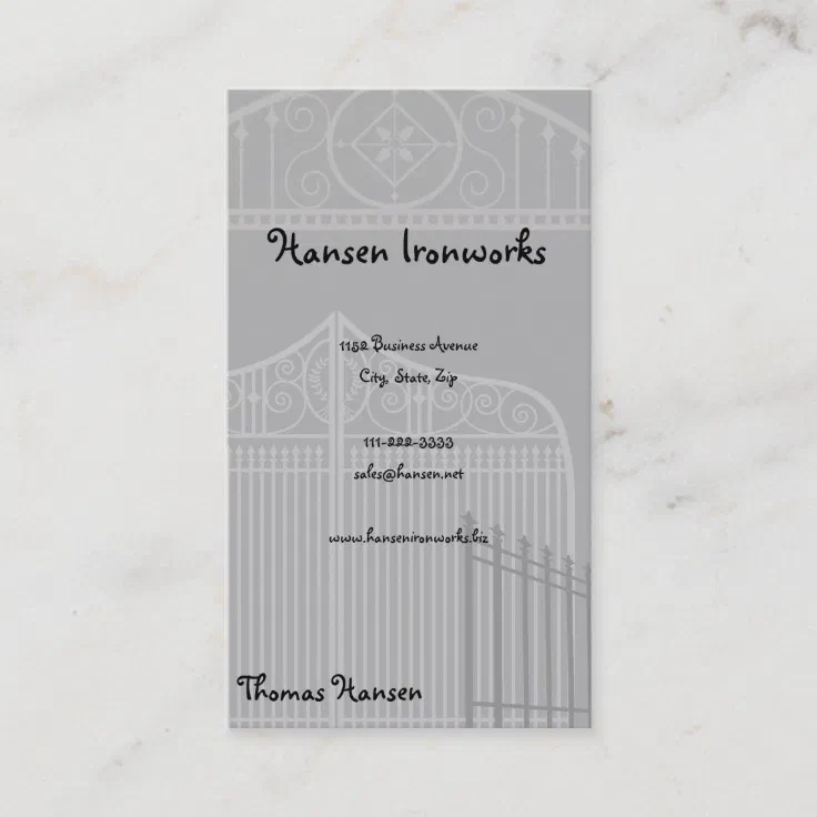 Hansen Ironworks Business Card | Zazzle