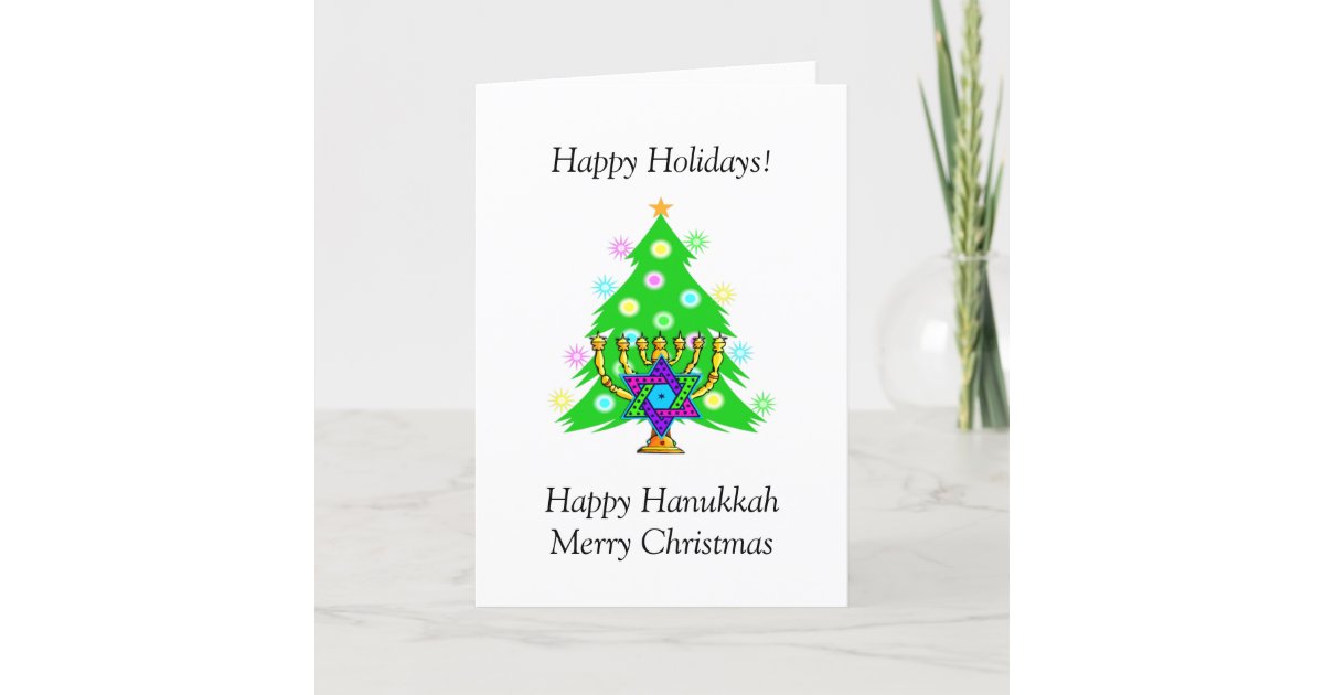 Hanukkah and Christmas Together Holiday Card | Zazzle