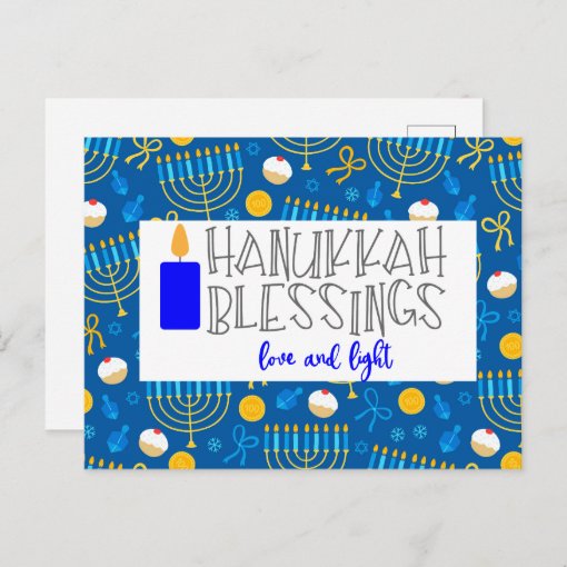 Hanukkah Blessings Postcard | Zazzle