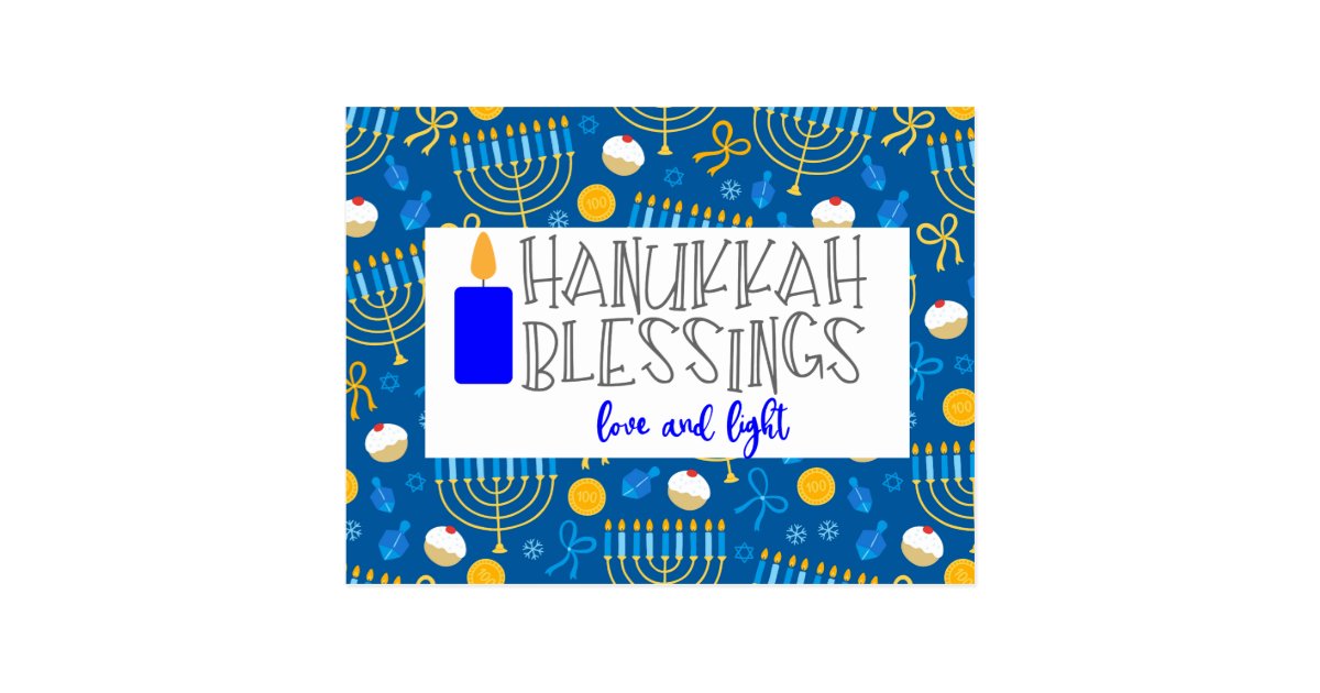 Hanukkah Blessings Postcard | Zazzle.com