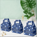 Hanukkah Blue Menorah Dreidel Pattern Custom Party Favor Boxes | Zazzle