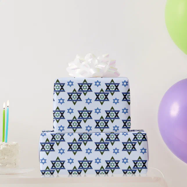 Hanukkah, Chanukah, Bar,Bat Mitzvah Star of David Wrapping Paper | Zazzle