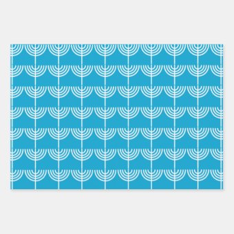 Hanukkah Chanukah Chanukkiah Menorah Pattern Wrapping Paper Sheets | Zazzle