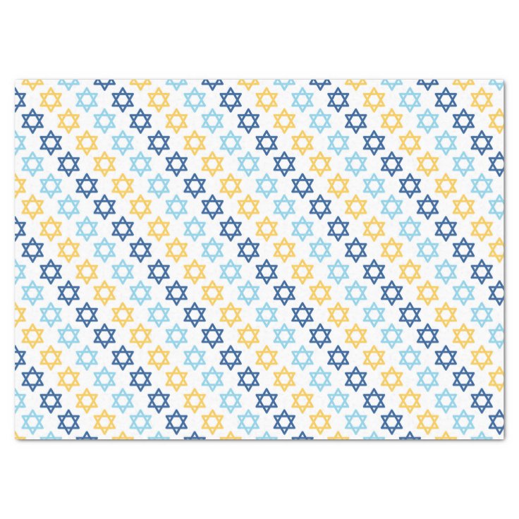 Hanukkah Diagonal Star of David Tissue Paper | Zazzle