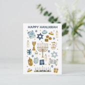 Hanukkah Doodles cute illustrated Postcard | Zazzle