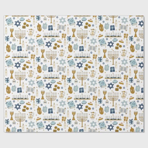 Hanukkah Doodles cute illustrated Wrapping Paper | Zazzle