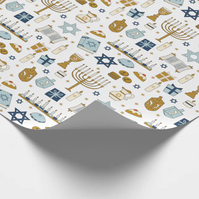 Hanukkah Doodles cute illustrated Wrapping Paper | Zazzle