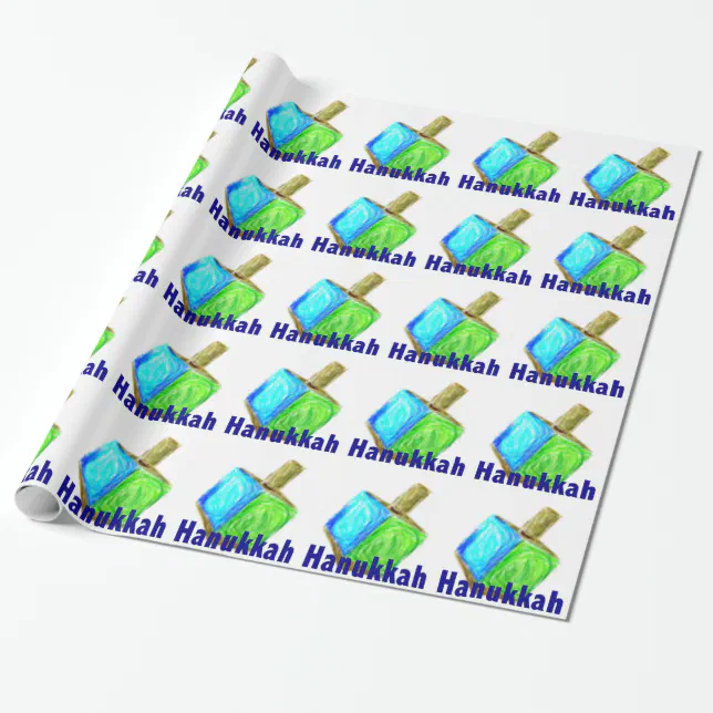 Hanukkah Dreidels Wrapping Paper | Zazzle