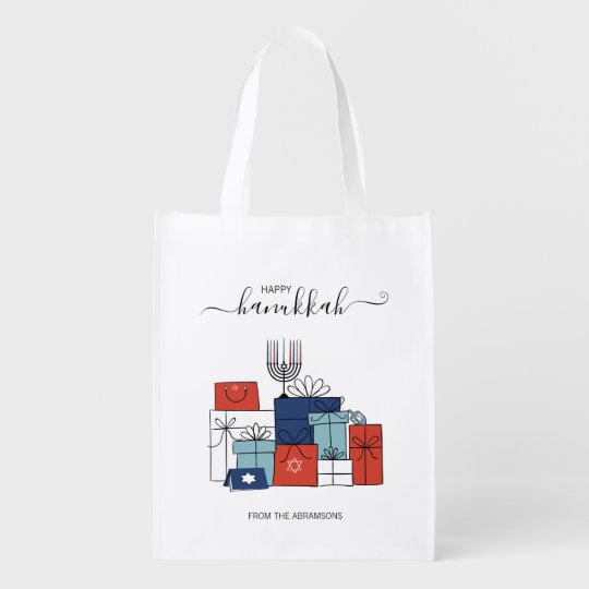 Hanukkah Gifts & Menorah Holiday Reusable Tote Bag | Zazzle.com