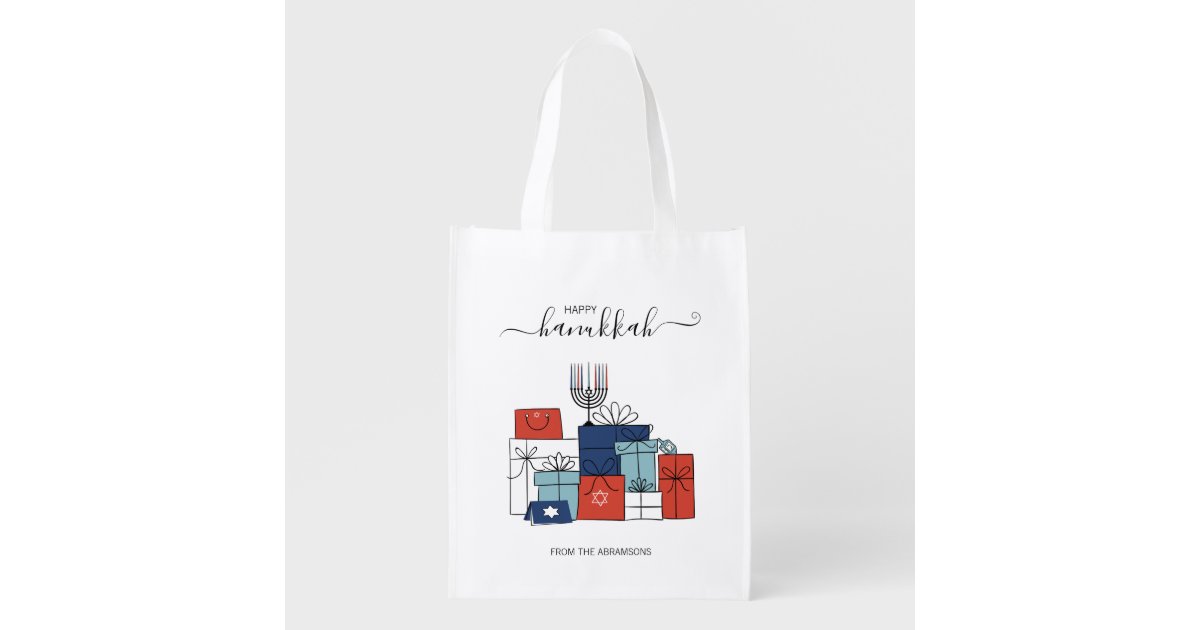 Hanukkah Gifts & Menorah Holiday Reusable Tote Bag | Zazzle