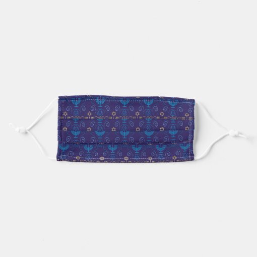 Hanukkah Gold Menorah Jewish Holiday Adult Cloth Face Mask | Zazzle