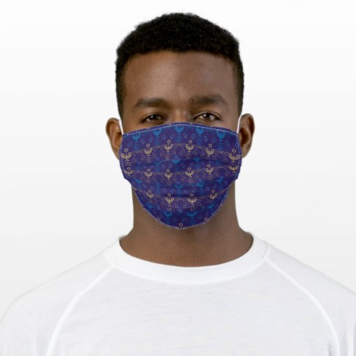 Hanukkah Gold Menorah Jewish Holiday Adult Cloth Face Mask | Zazzle