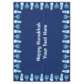 Hanukkah Jewish Snowman Blue Hanukiah Holiday Tablecloth | Zazzle