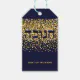 Hanukkah Light up The Night Gold/Navy Glitter Gift Tags | Zazzle