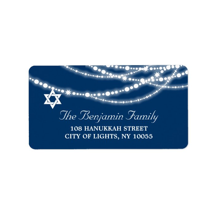 Hanukkah Lights Sparkles Holiday Return Address Label | Zazzle.com