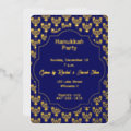 Hanukkah menorah dinner party Foil Invitation | Zazzle