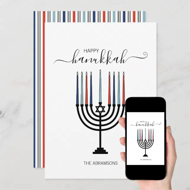 Hanukkah Menorah Holiday Card | Zazzle