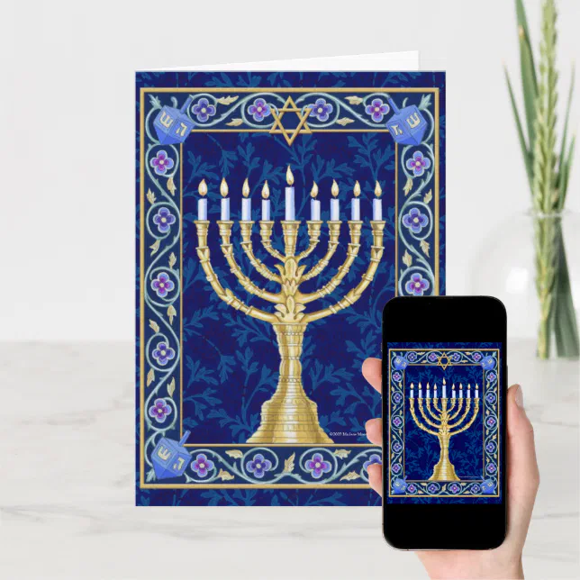 Hanukkah Menorah Notecard | Zazzle