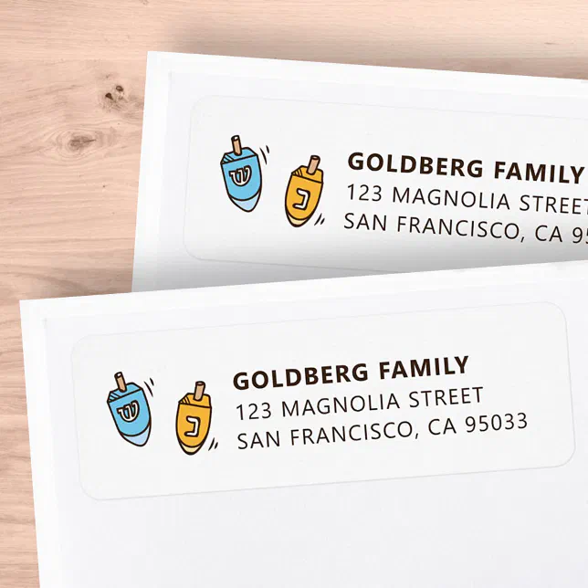 Hanukkah Modern Simple Dreidel Shipping Address Label | Zazzle