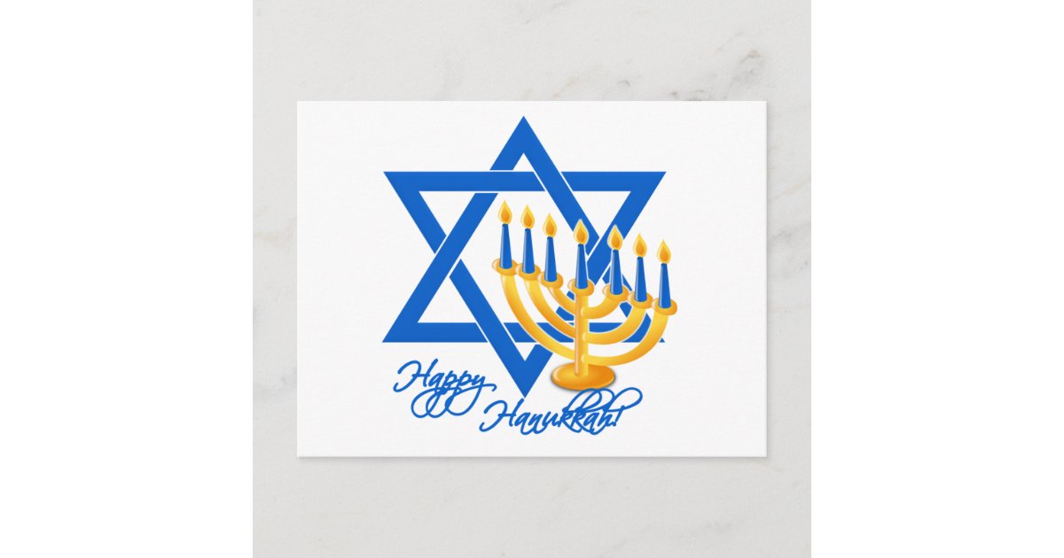 Hanukkah postcard, customize holiday postcard | Zazzle