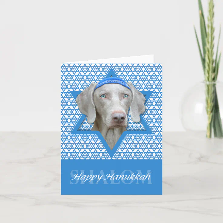 Hanukkah Star of David - Weimaraner Holiday Card | Zazzle