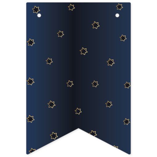 Hanukkah Swallowtail Banner Navy Gold Dreidels | Zazzle