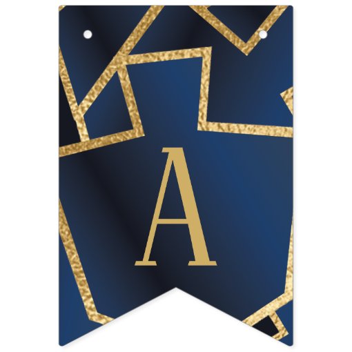 Hanukkah Swallowtail Banner Navy Gold Dreidels | Zazzle