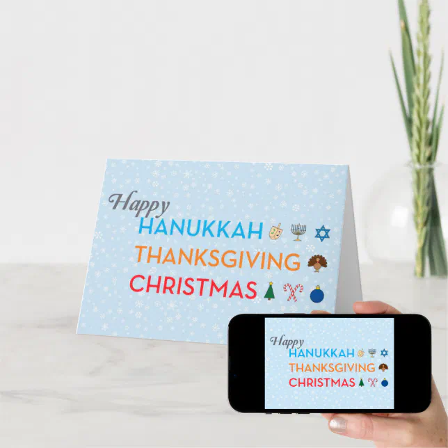 Hanukkah, Thanksgiving, Christmas Card | Zazzle