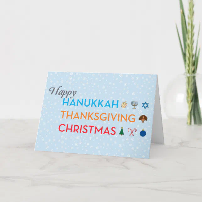 Hanukkah, Thanksgiving, Christmas Card | Zazzle