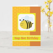 Hap-Bee Birthday Bumblebee Honeycomb Card | Zazzle