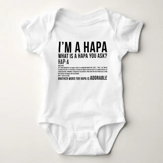 Hapa Definition, Hapa Pride, Hapa Baby Baby Bodysuit | Zazzle