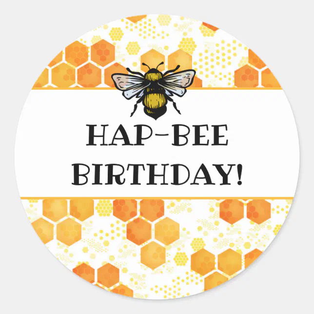 HapBEE Birthday Sticker | Zazzle