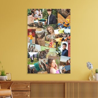 Haphazardly Overlapping Photos Collage Template Canvas Print | Zazzle