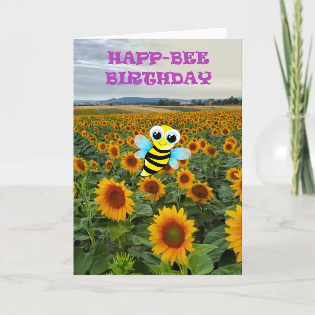 Happ-Bee Birthday Card | Zazzle