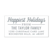 Happiest Holidays Custom Holiday Return Address Self-inking Stamp | Zazzle