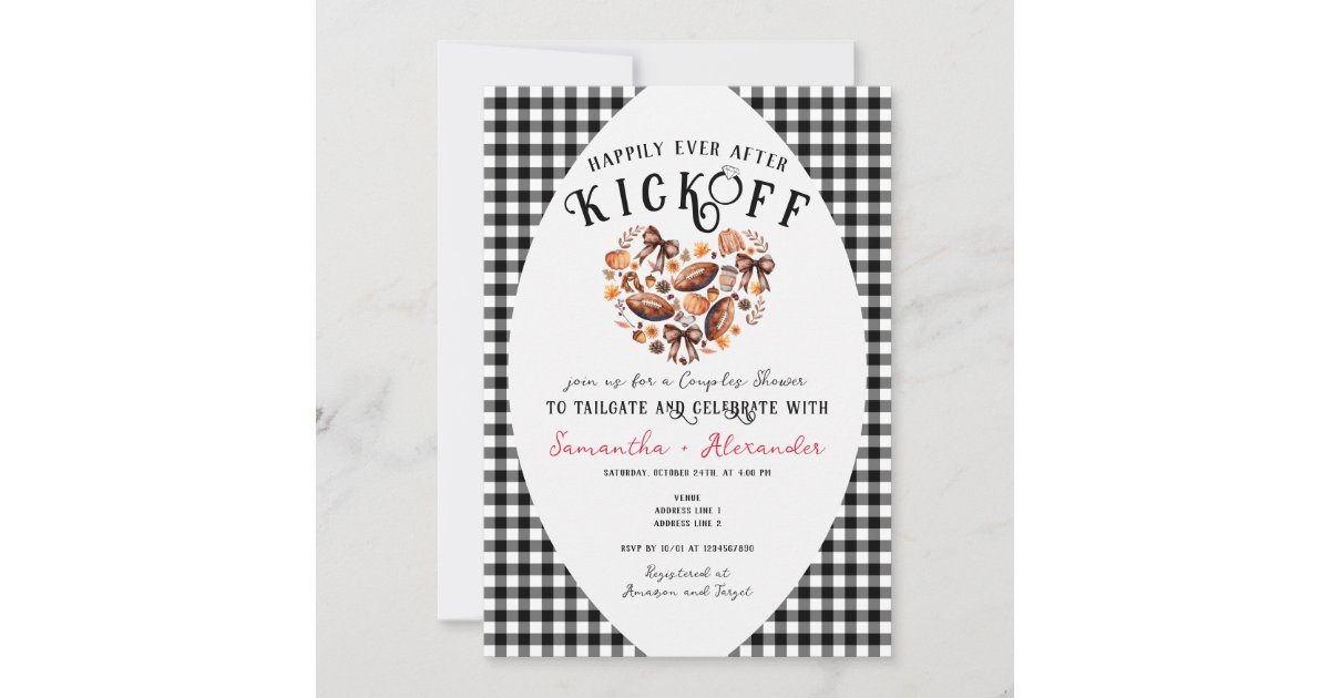 Happily After Kickoff Fall Tailgate Couples Shower Invitation | Zazzle
