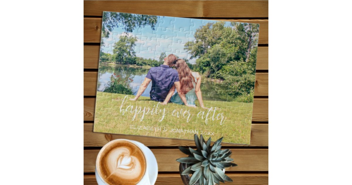 Happily Ever After Couple Photo Jigsaw Puzzle | Zazzle