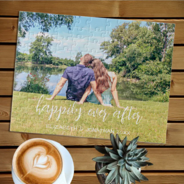 Happily Ever After Couple Photo Jigsaw Puzzle | Zazzle