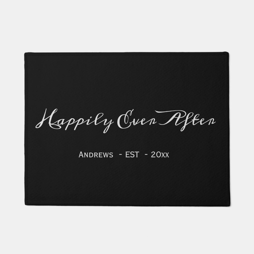 Happily Ever After Modern Calligraphy Doormat | Zazzle Happily Ever After Modern Calligraphy Doormat | Zazzle