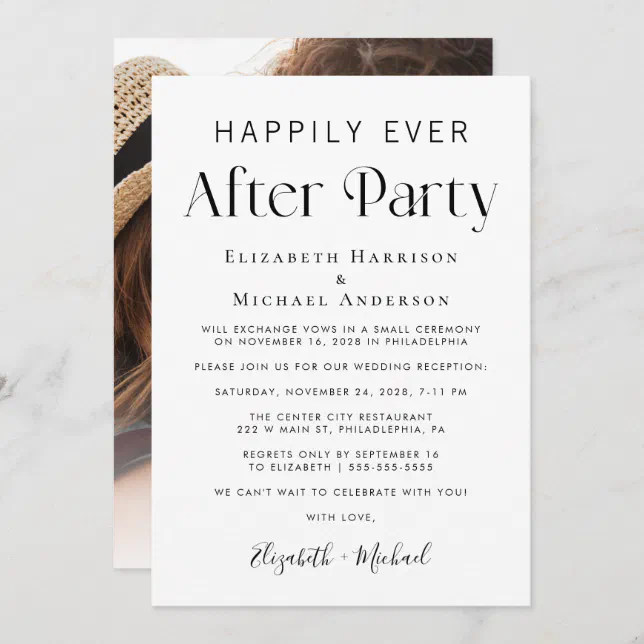 Happily Ever After Party Photo Reception Announcement | Zazzle