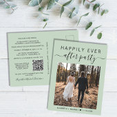 Happily Ever After Party QR Code Photo Wedding Announcement Postcard ...