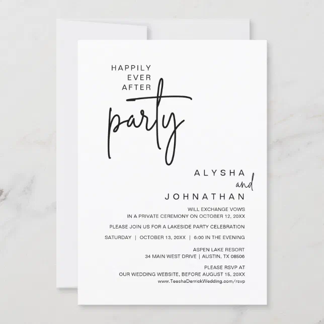 Happily Ever After Party, Wedding Dinner Invitation | Zazzle