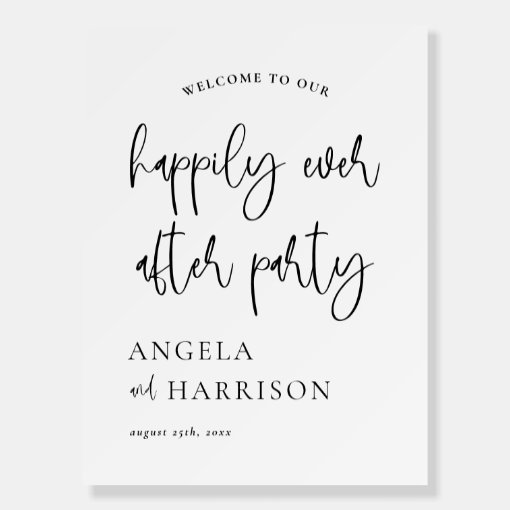 Happily Ever After Party Wedding Welcome Sign | Zazzle