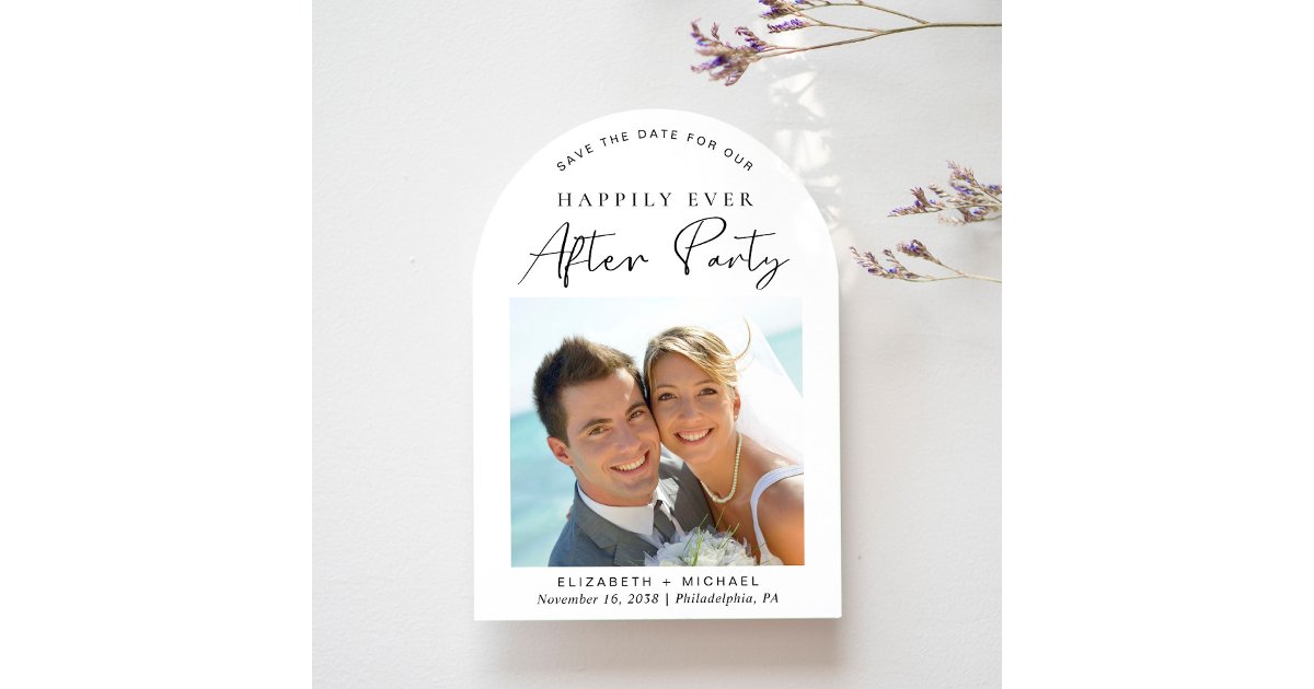Happily Ever After Photo Wedding Reception Arch Save The Date | Zazzle