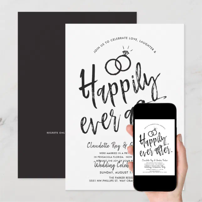 Happily Ever After Post Wedding Party Invitation Zazzle happily-ever-after-post-wedding-party-invitation-zazzle