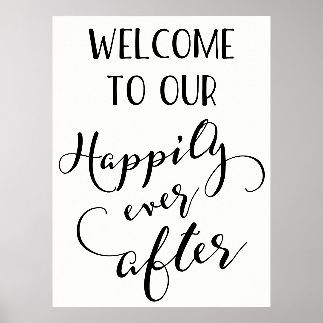 Happily Ever After Poster, Wedding Ceremony Poster | Zazzle