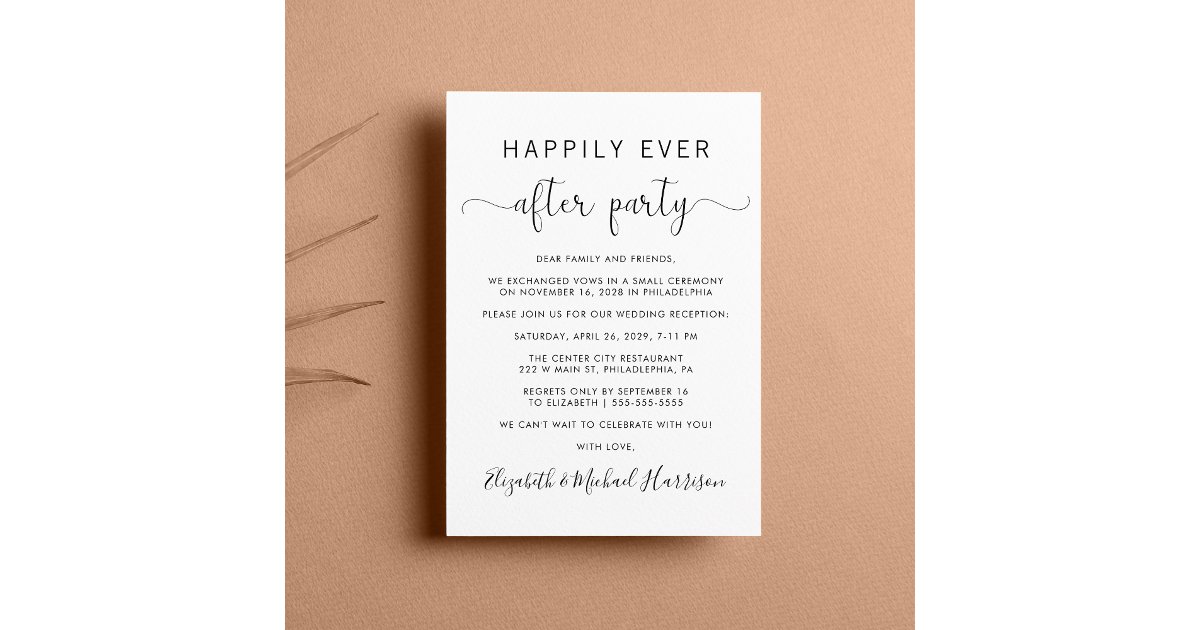 Happily Ever After QR Code Wedding Reception Invitation | Zazzle